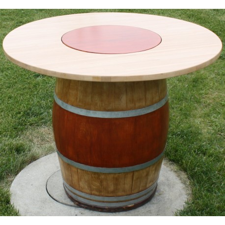 tonneaux table avec plateau tournant juls design